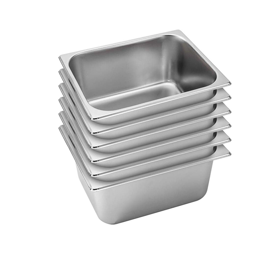 SOGA 6X Gastronorm GN Pan Full Size 1/2 GN Pan 15cm Deep Stainless Ste